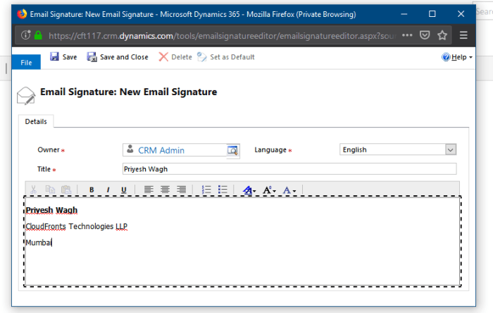 Quickly use Email Signatures in D365 | D365 Demystified