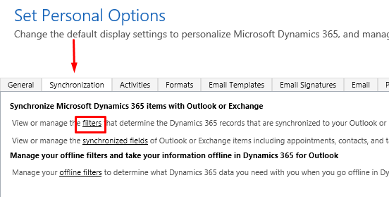 Select which Appointments should be synced to Outlook from D365 CE ...