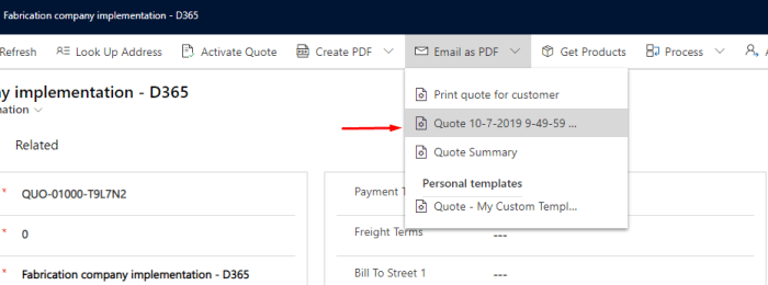 Create & Send PDFs from Word Templates for Quotes in D365 CE Wave 2 ...
