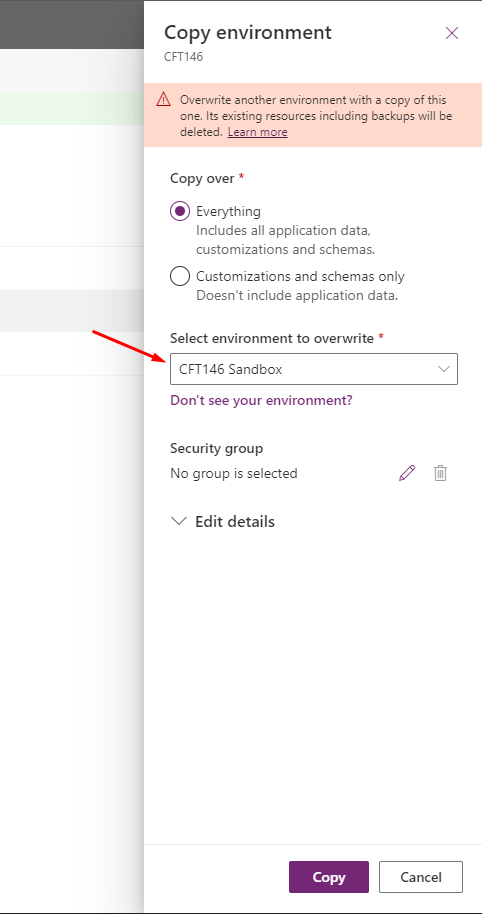 Create new Sandbox and copy Production over to it in PowerPlatform ...