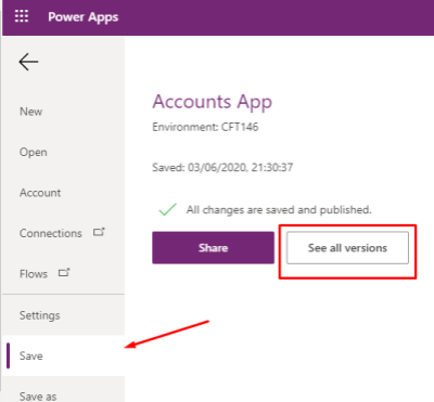 Restore older version of a Canvas Power App | Power Platform | D365 ...
