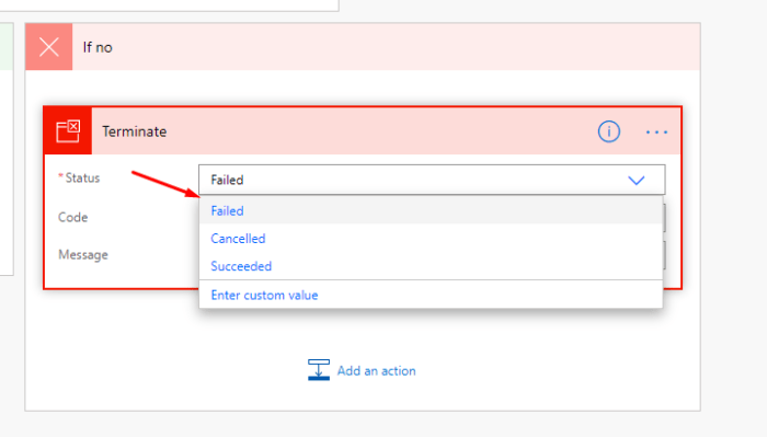 Terminate a Flow with Failed/Cancelled status | Power Automate | D365 ...
