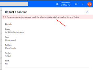There are missing dependencies. Install the following solutions before ...
