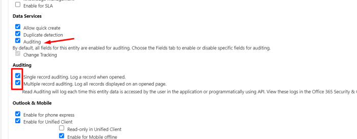 Single record and multiple record auditing in Dynamics 365 to Audit ...