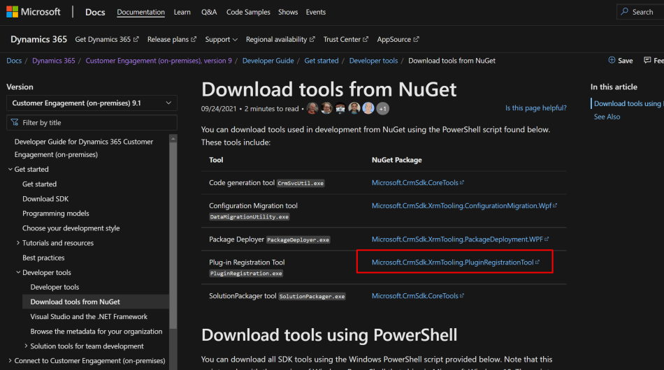 Download Plugin Registration Tool for Dynamics 365 CRM using PowerShell ...