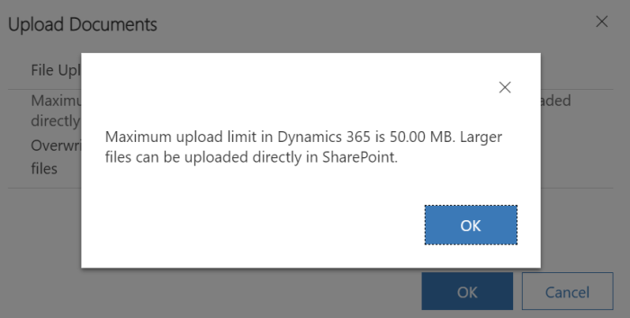 Upload documents more than 50MB to SharePoint in Dynamics 365 | Quick ...
