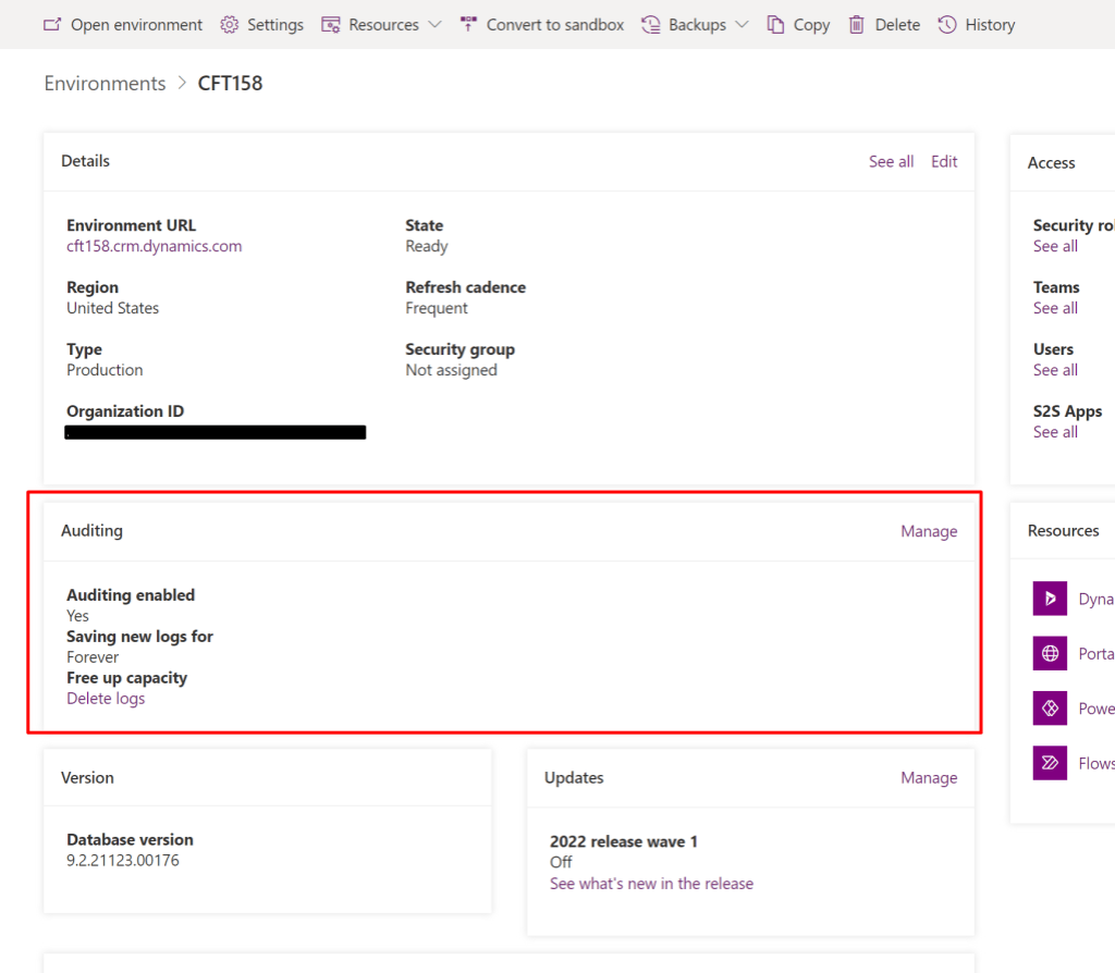 Auditing Enhancements for Dynamics 365 CRM in Power Platform Admin ...