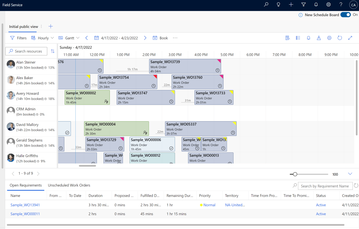 Use New Scheduled Board for Dynamics 365 Field Service | Personal and ...