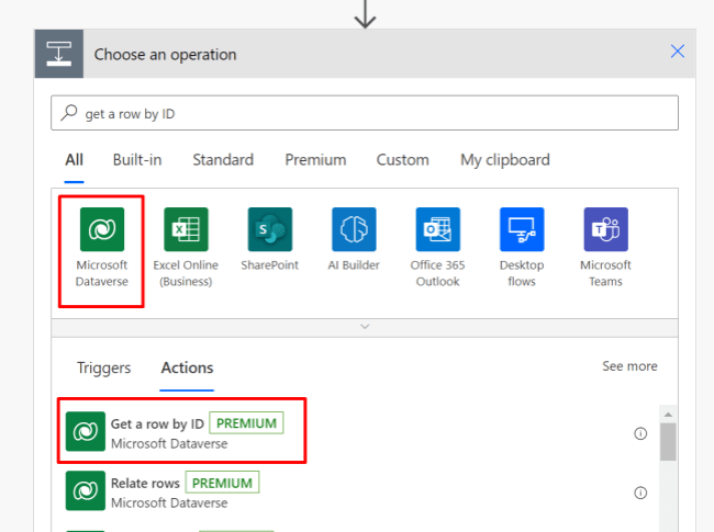 Dynamic content behavior for Get a row by ID and List Rows action in ...