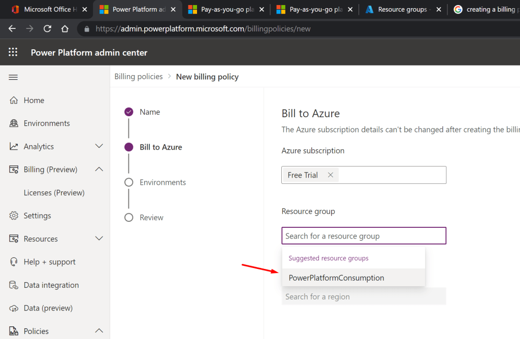Setting up Billing Policy for Dataverse Environments in Power Platform ...
