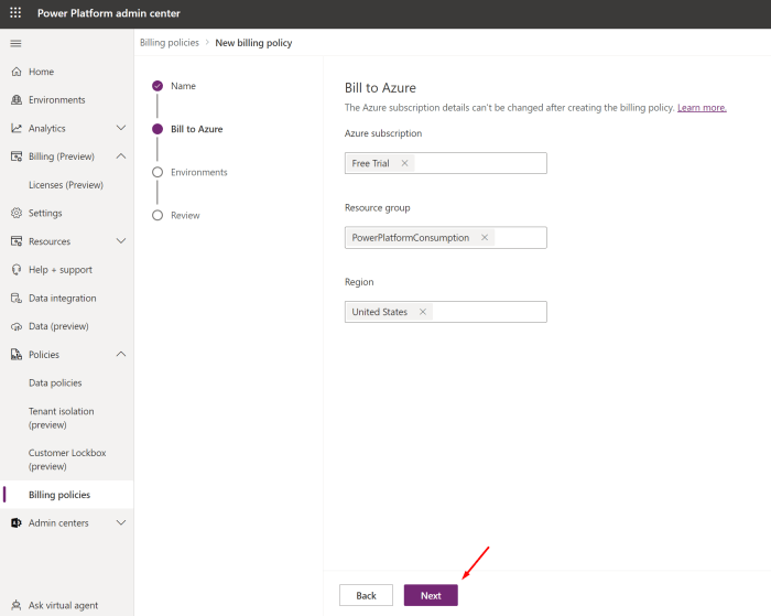 Setting up Billing Policy for Dataverse Environments in Power Platform ...