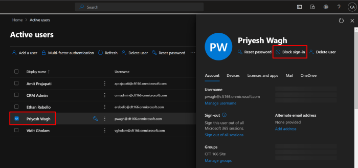 Block user from signing-in into Microsoft 365 tenant | D365 Demystified