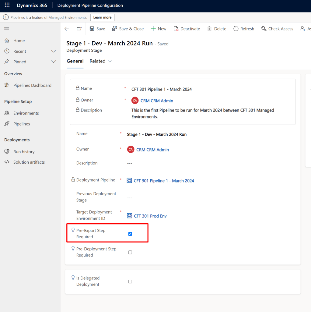 Pre-Export Step Required setting in Deployment Pipeline | Power ...